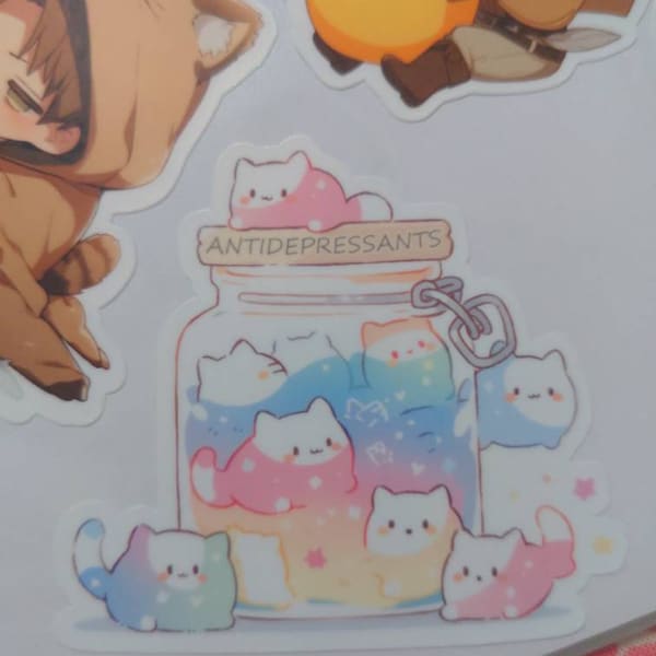 Chibi Anime Die-cut Sticker Vibrant Colors, Glossy Finish, Laminated ...