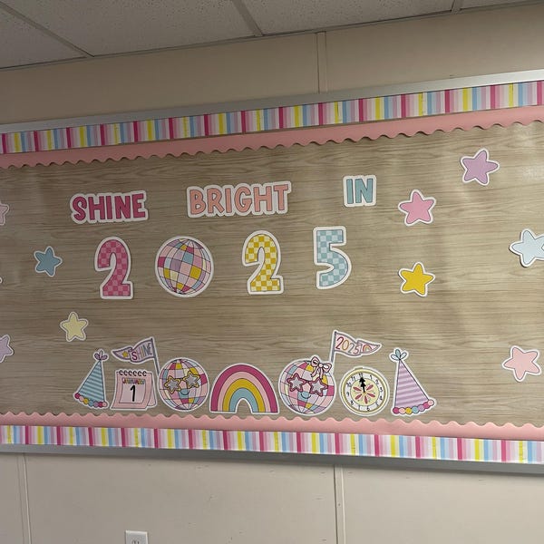 New Years Bulletin Board Kit | Cutesy New Years Decor | Bulletin Board ...