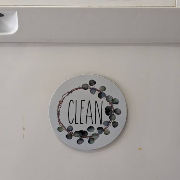 Dishwasher Magnet Clean or Dirty, Clean or Dirty Reversible Magnet ...