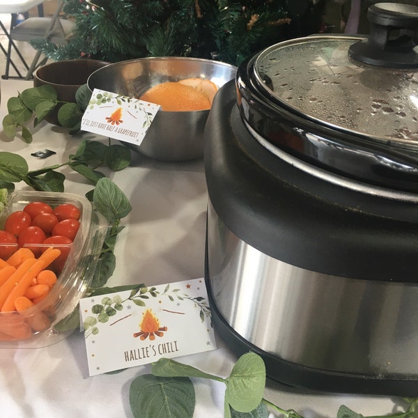 Editable S'mores Tent Cards Food Labels Place Cards S'more Birthday S ...