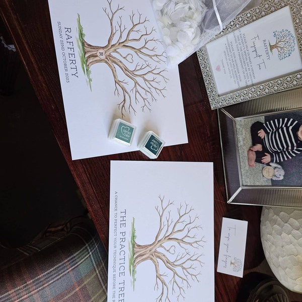 Wedding Fingerprint Tree | Guest Book Poster | INKS INCLUDED | Custom ...