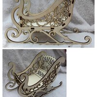 Christmas Santa Sleigh Decor Digital File 3mm for Laser and CNC Dxf Ai ...