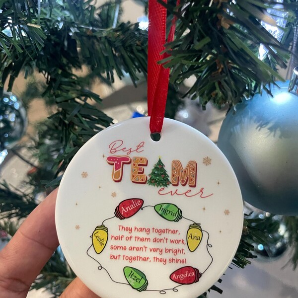 Personalized Coworker Ornament, Best Team Christmas Ornament, Team Gift ...
