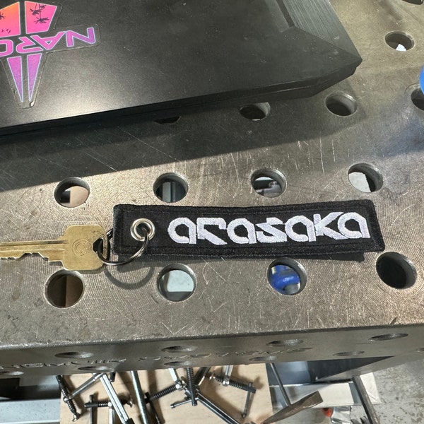 Cyberpunk Themed Jet Tag Embroidered Keychain With Keyring White - Etsy