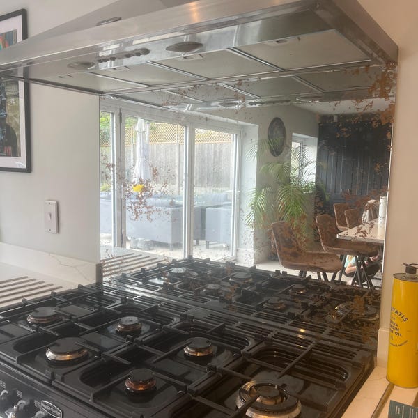 Rusted Antique Mirror Toughened Glass Splashback - Etsy UK