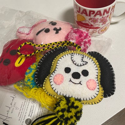 Handmade BTS Felt Characters BT21 Handmade Charms Ornament Charms Car ...
