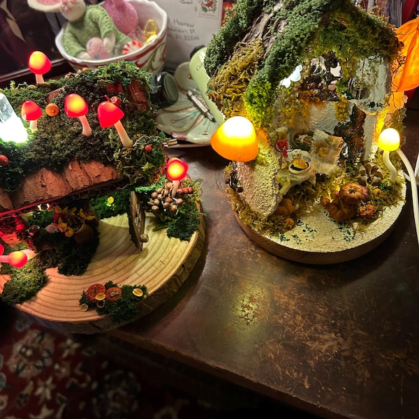 Handmade Magical Fairy House Night Light,mushroom &flower Table Lamp ...