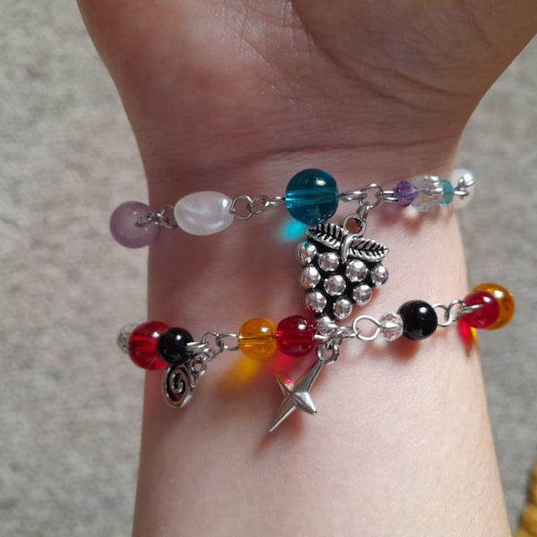 Red, Black and Yellow Charm Bracelet Awty James Marriott Inspired - Etsy UK