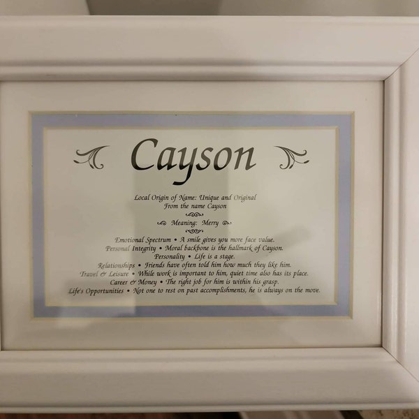 First Name Origin and Meaning Print Framed - Personalized First Name ...