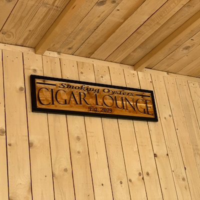 Personalized Cigar Lounge Sign / Custom Bar Sign Rustic Wedding Decor ...
