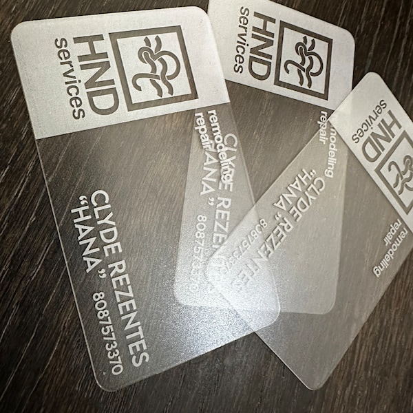 Transparent Business Card, Clear, QR Code, Pvc, Acrylic Frosty Plastic ...