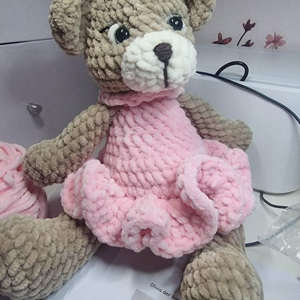 Plush Bear in Dress With Flowers Crochet Pattern - Amigurumi Pattern ...