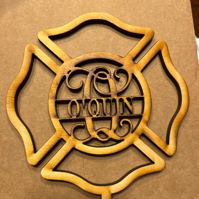 Maltese Cross Wedding Cake Topper Wooden Monogram - Etsy