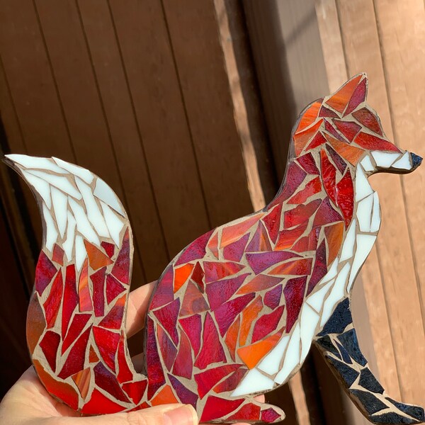 Sitting Fox Glass Mosaic - Etsy