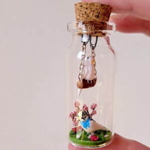 Tiny Cute Bearded Dragon in a Glass-bottle / Unique Miniature Figure ...