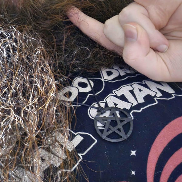 Forged Steel Black Metal Pentagram Pentacle Amulet, Sold With Jewelry ...