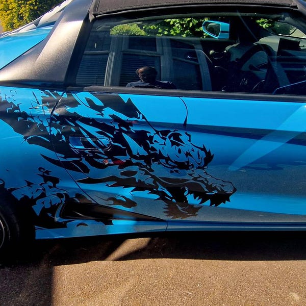 Large Japanese Dragon Car Side Decal - Vinyl Graphic Dragon Sticker for ...