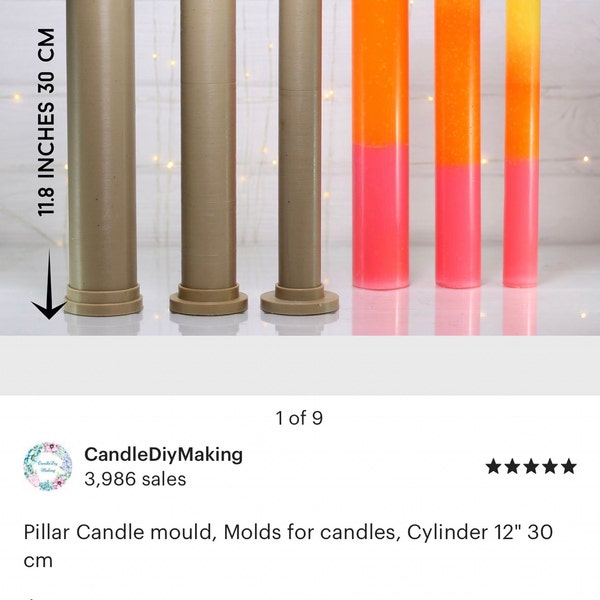 Tall Pillar Molds for Candles - Cylinder Candle Mold 12" 30 Cm - Etsy