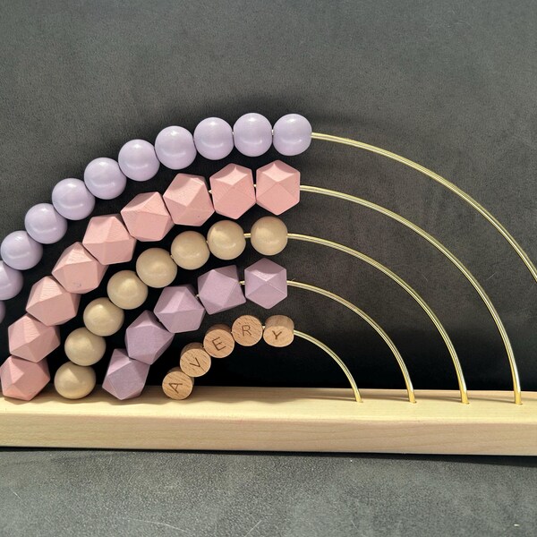 4 Ring-personalized Rainbow Abacus, Nursery Decor Bohemian, Abacus ...