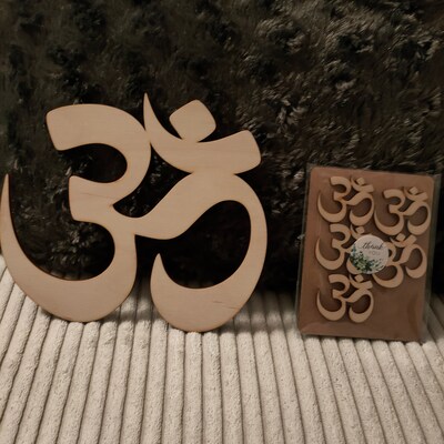 Wooden Om Symbol for Crafts and Decorations Aum Om Ohm Om Stud Earrings ...