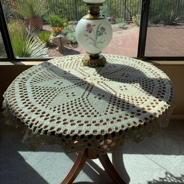 33 Inch Giant Doily, Large Centerpiece, Tablecloth, Crochet Doily ...