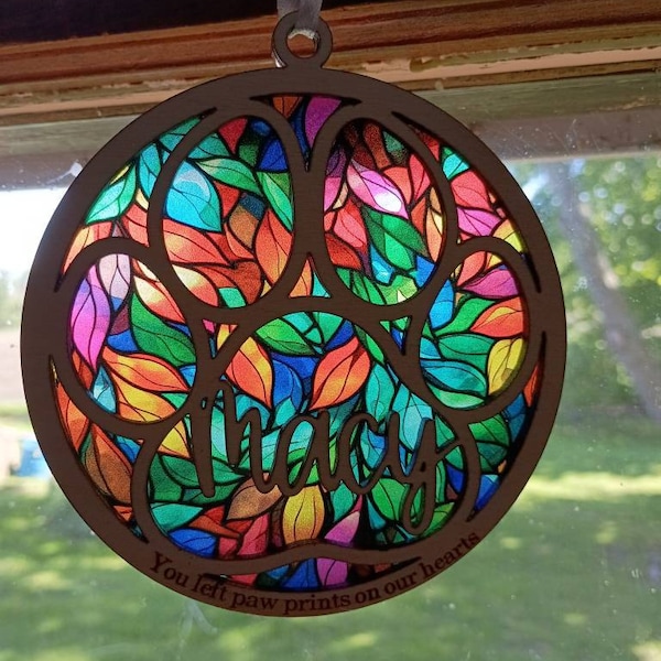 Rainbow Bridge Pet, Sun Catcher, Suncatcher Pet Memorial, Personalized ...