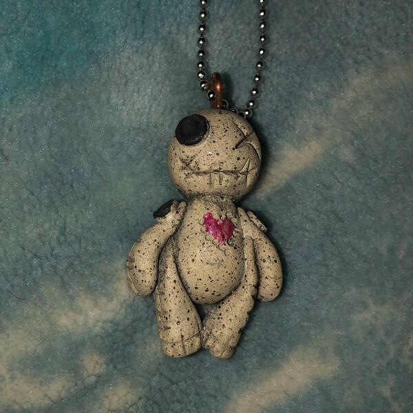 Voodoo Doll Necklace, Voodoo Doll Pendent, OOAK, Handmade Ceramic ...