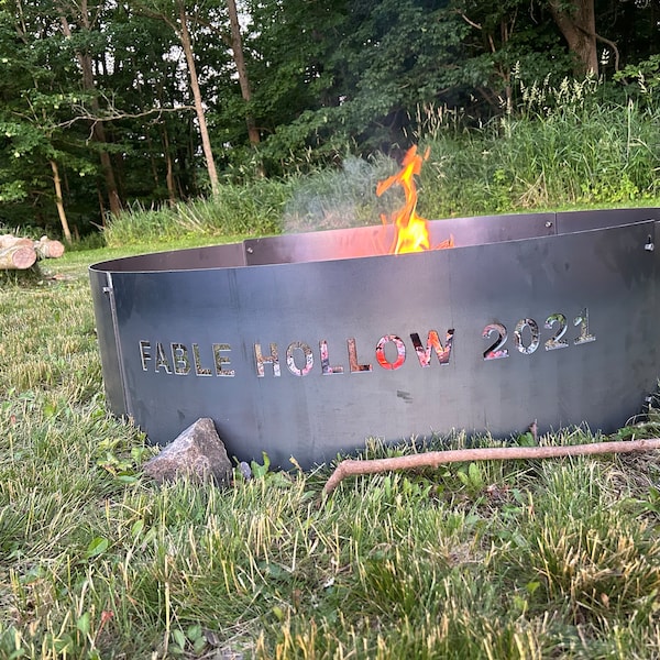 Personalized Heavy Duty Solid Fire Ring, 12" Tall, Wedding Gift ...
