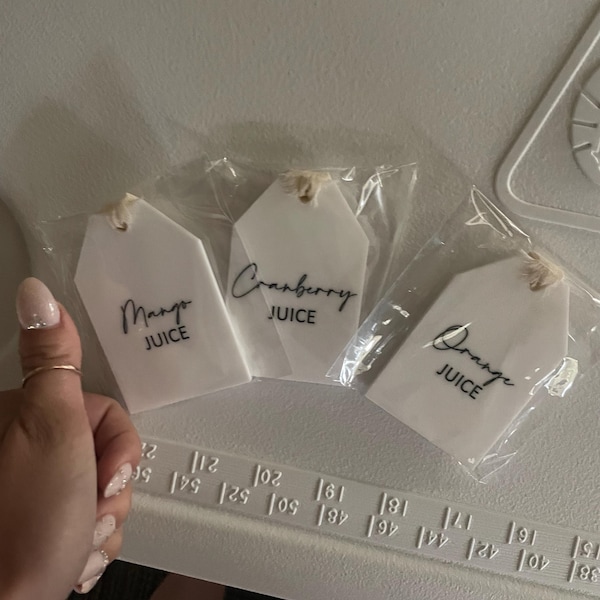 Mimosa Bar Acrylic Juice Tags — PRICE FOR 1 PIECE | Carafe Labels for ...
