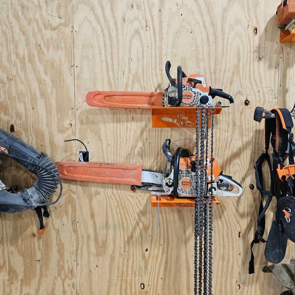 All-in-one Chainsaw Shelf Steel Hanger Rack Wall Mount USA Stihl ...