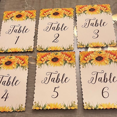 Printable Sunflower Wedding Table Numbers Rustic Sunflower Table ...