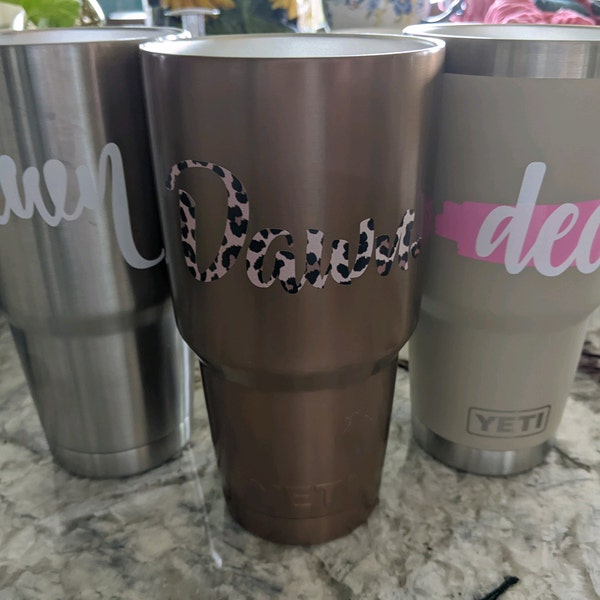 Vinyl Name Decal - Name Decal for Yeti Cup, Name Label, Yeti Rambler ...