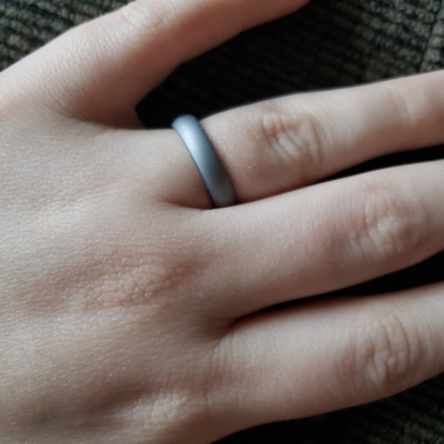 Silver Silicone Ring for Him and Her Breathable Comfort Fit Rubber ...