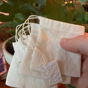 Reusable Tea Bags Unbleached Organic Cotton - Etsy