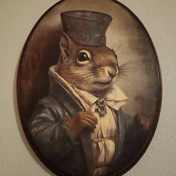 Goat Victorian Portrait Vintage Style Animal Wall Art Wooden Decor ...