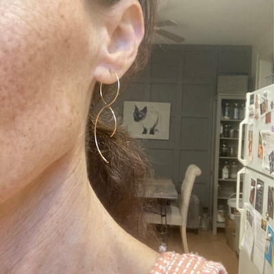 14k Gold Filled D Hoop Earrings D Shaped Hoops Gold Hoop Earrings D ...