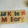 Wood Name Puzzle for Two Names, Kids Birthday Gift, Personalized ...
