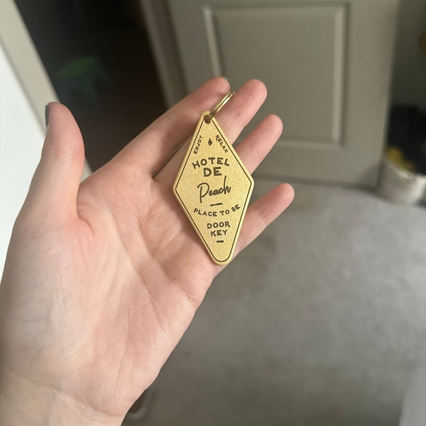 Personalized Vintage Hotel Keychain // Gold Key Ring // Personalised ...