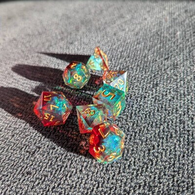 Demon's Blood DND D6, D20 Dice, Red Sharp Edge D&D Dice Set, Dungeons ...