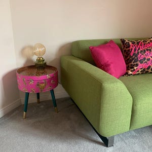 Pink Tiger Square Bedside Table, Two Drawers, Ideal Nightstand ...