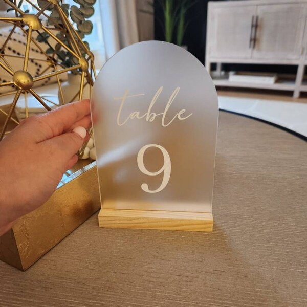 Table Numbers, Wedding Table Numbers, Frosted Acrylic Table Numbers ...