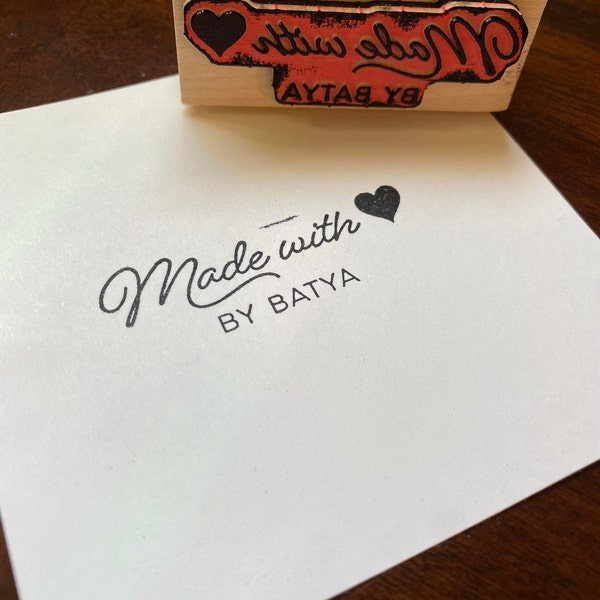 Custom Made With Love Stamp Handmade by Craft Supply Etsy Shop Stamp ...