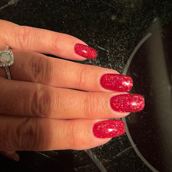 Poppy - Poppy Red Holographic Jelly Nail Polish - Etsy