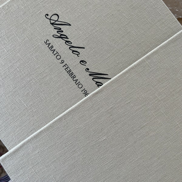 Linen Wedding Photo Album - Modern Wedding Gift, Anniversary Scrapbook ...