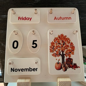 Wooden Calendar / English Calendar - Etsy