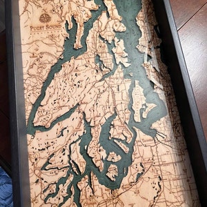 Lake Conroe TX Wood Carved Topographic Depth Chart / Map - Etsy