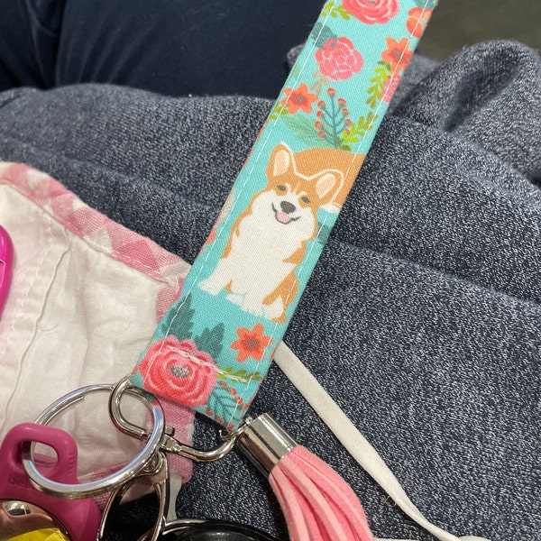 Corgi Keychain Wristlet | Corgi Gifts for Her | Corgi Mom | Cute Corgi ...