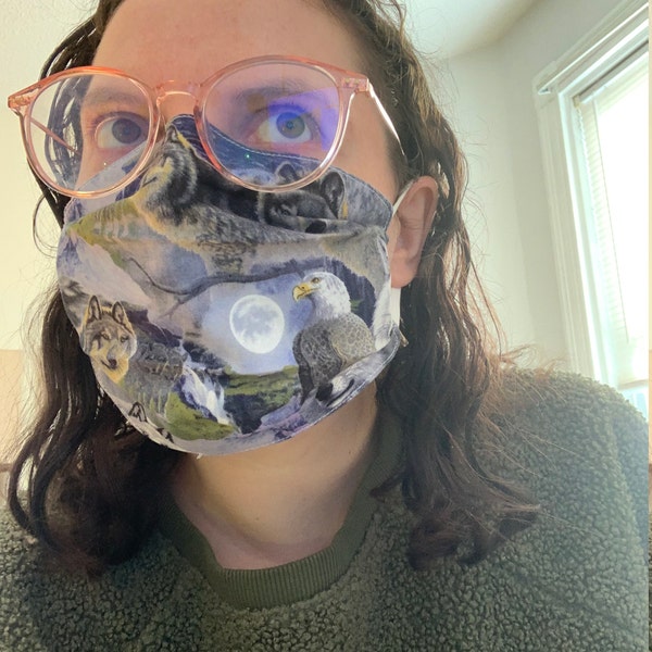 Brown Face Mask 100% Cotton. Reusable and Washable. Adult Small/medium ...