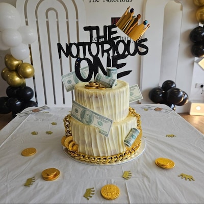 The Notorious One Cake Topper Svg Cut File Instant Download DIY Cake ...
