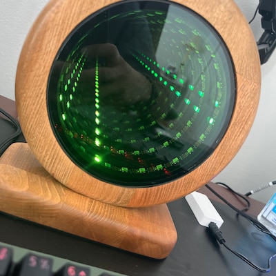 İnfinity Mirror Coffee Table, Led Light Table, Wooden Coffee Table, 3D ...